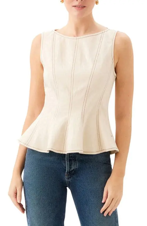 Fifteen Twenty Sleeveless Peplum Top With Contrast Stitching
