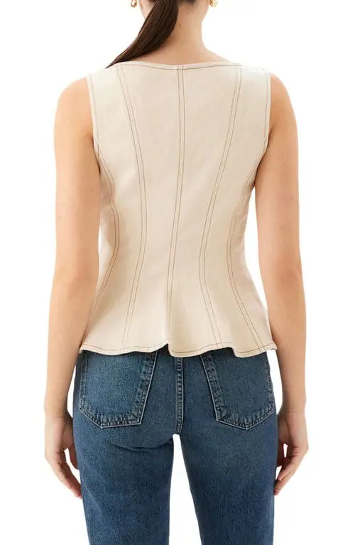 Fifteen Twenty Sleeveless Peplum Top With Contrast Stitching