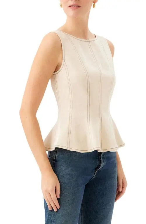Fifteen Twenty Sleeveless Peplum Top With Contrast Stitching
