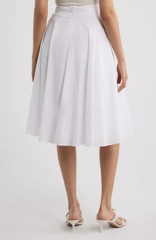 TAHARI ASL Cotton Tie Waist Midi Skirt