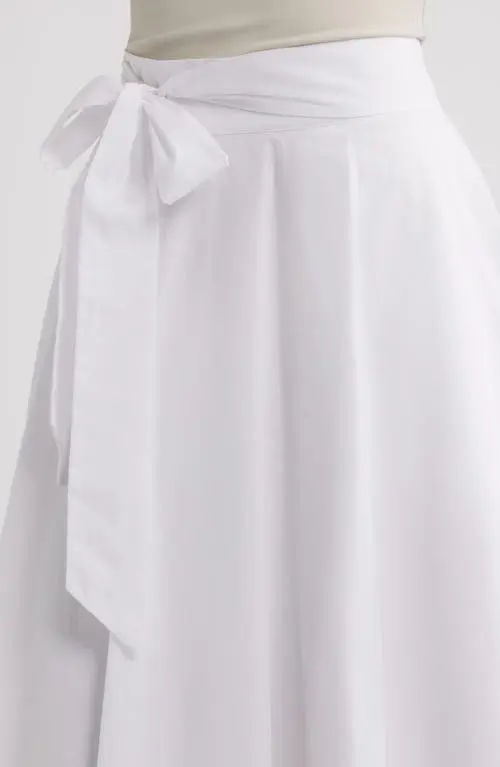 TAHARI ASL Cotton Tie Waist Midi Skirt