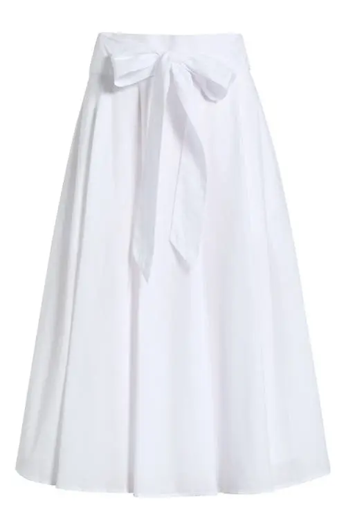 TAHARI ASL Cotton Tie Waist Midi Skirt