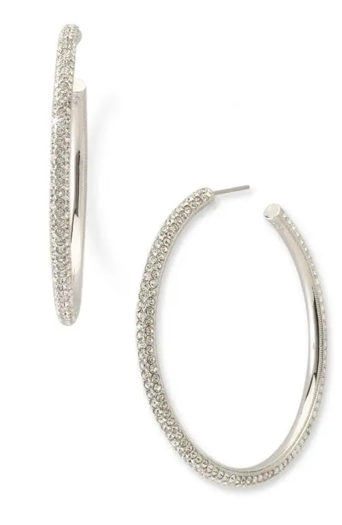 Nadri Pavé Crystal Hoop Earrings
