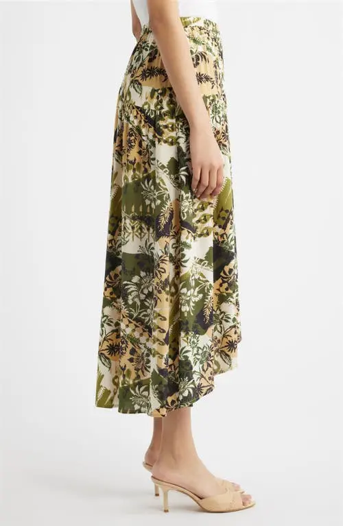 CITY BLUES Faux Wrap Midi Skirt