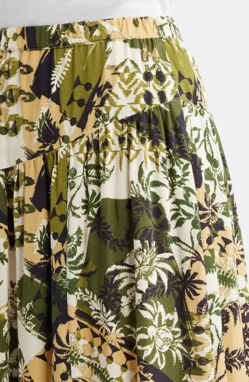 CITY BLUES Faux Wrap Midi Skirt
