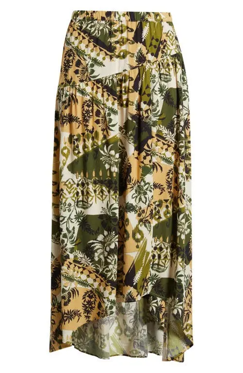 CITY BLUES Faux Wrap Midi Skirt