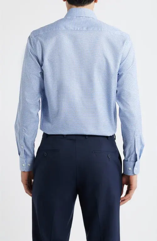 DANIEL HECHTER Trim Fit Check Cotton Dress Shirt - Blue
