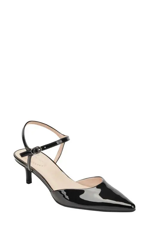Bandolino Rose Ankle Strap Pointed Toe Kitten Heel Sandals - Black