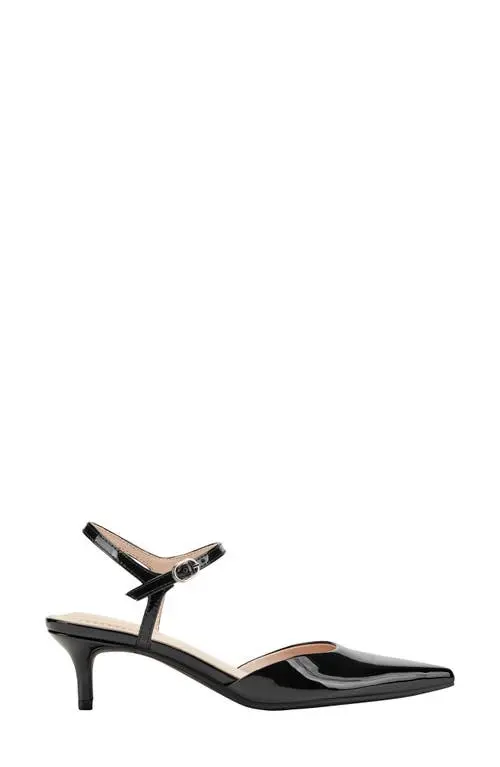 Bandolino Rose Ankle Strap Pointed Toe Kitten Heel Sandals - Black