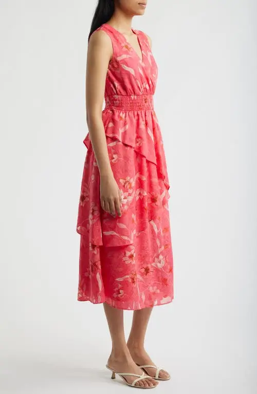 Anne Klein Tiered Asymmetric Midi Dress