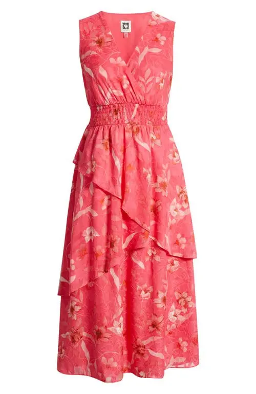 Anne Klein Tiered Asymmetric Midi Dress