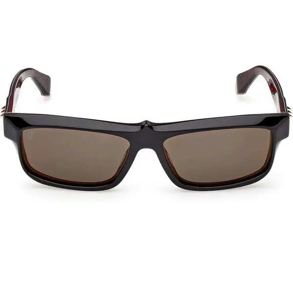 CHRISTIAN LOUBOUTIN Studded Square Sunglasses - Black/red Gunmetal/gold