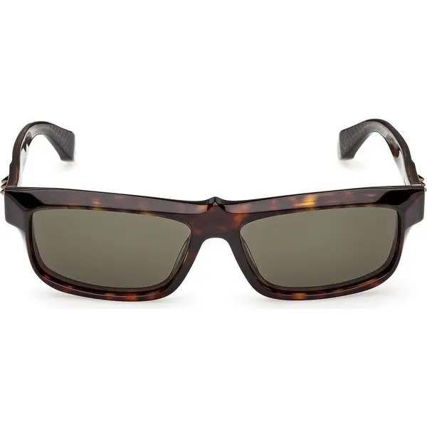 CHRISTIAN LOUBOUTIN Studded Square Sunglasses - Havana Bronze/zeiss Green