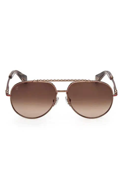 CHRISTIAN LOUBOUTIN Aviator Sunglasses - Brown/zeiss Brown Red