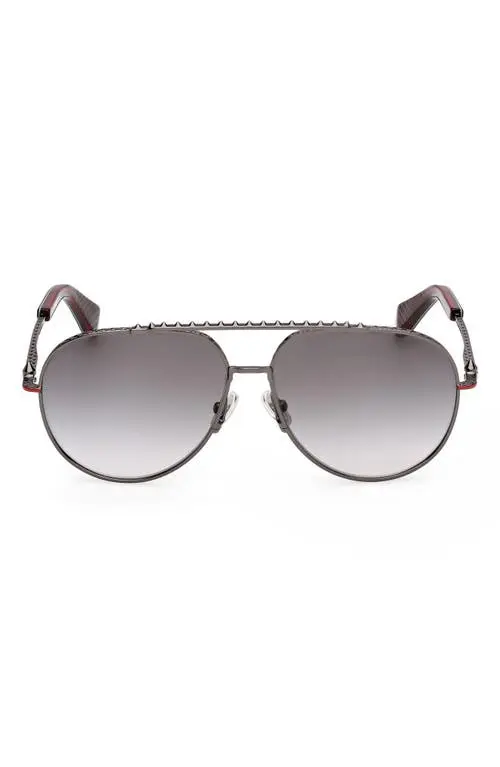 CHRISTIAN LOUBOUTIN Aviator Sunglasses - Gunmetal/zeiss Smoke Red
