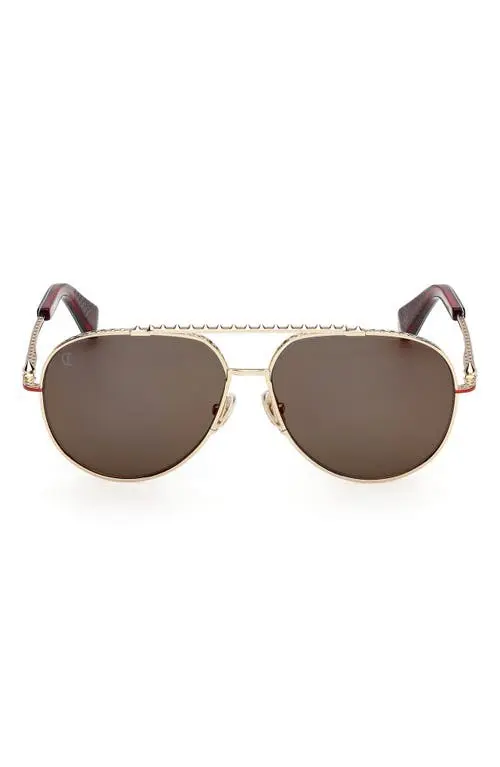 CHRISTIAN LOUBOUTIN Aviator Sunglasses - Pale Gold/zeiss Smoke