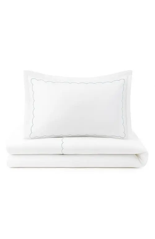 DOMANI HOME Scallop Hotel Duvet Cover - White/blue
