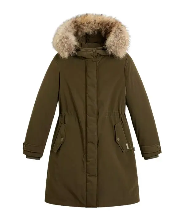 Woolrich Grace Parka With Removable Fur Hood - Green