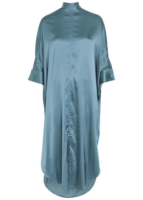 Acne Studios Cowl-back Draped Midi Dress - Blue