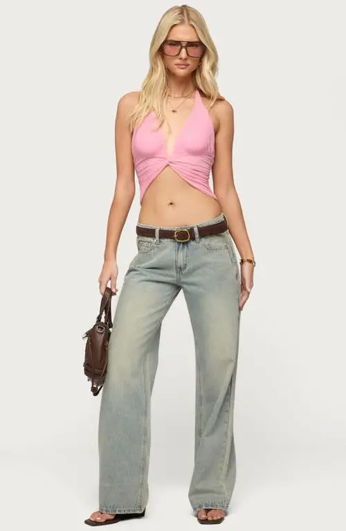 EDIKTED Alani Twister Crop Halter Top