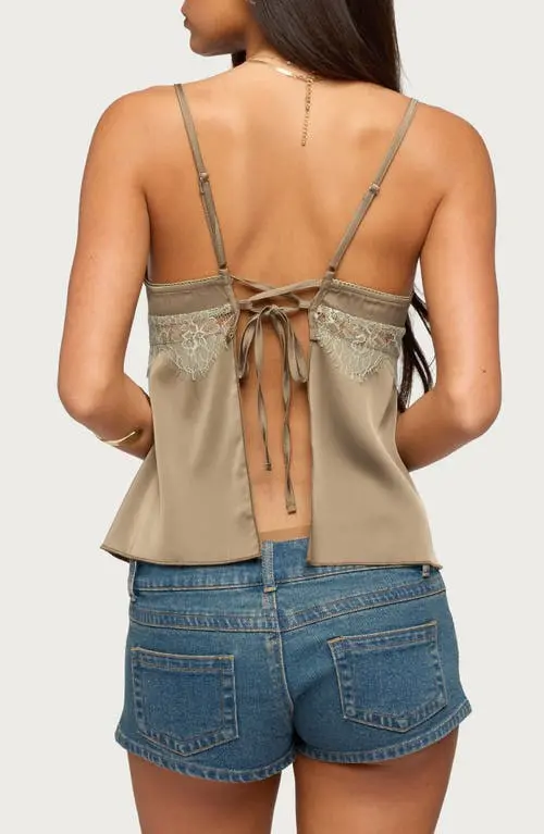 EDIKTED Lace Trim Satin Camisole
