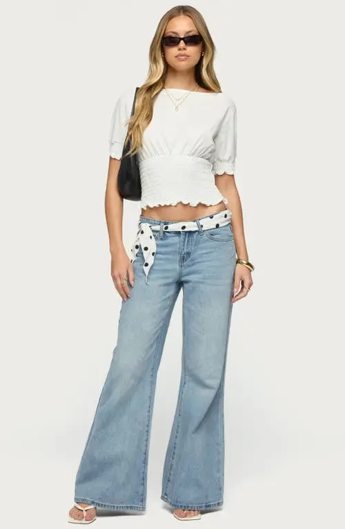 EDIKTED Emanuelle Smocked Crop Top
