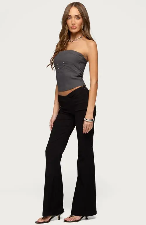 EDIKTED Studded Strapless Cropped Top