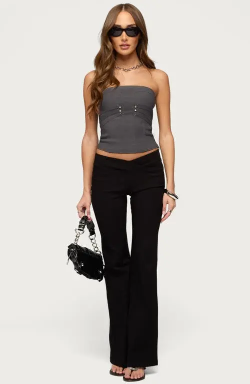 EDIKTED Studded Strapless Cropped Top
