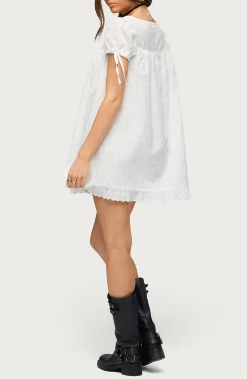 EDIKTED Eyelet Embroidery Mini Dress