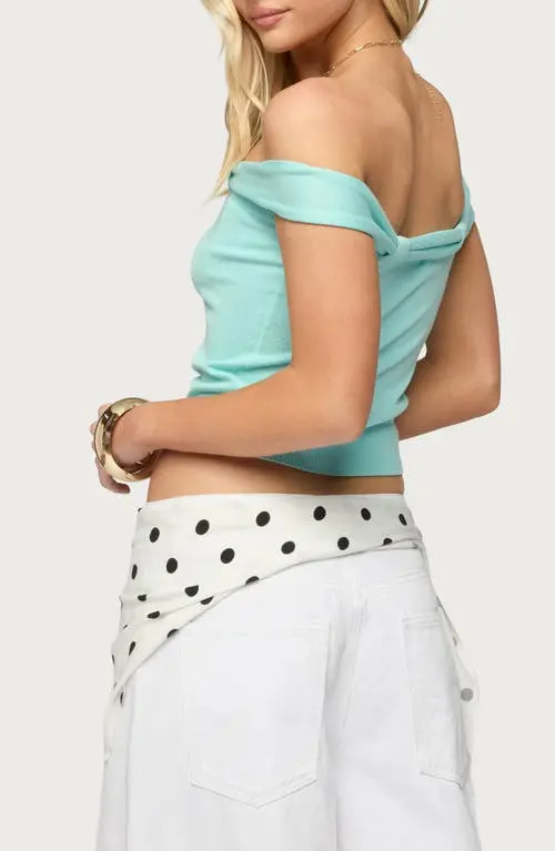EDIKTED Off The Shoulder Knit Crop Top