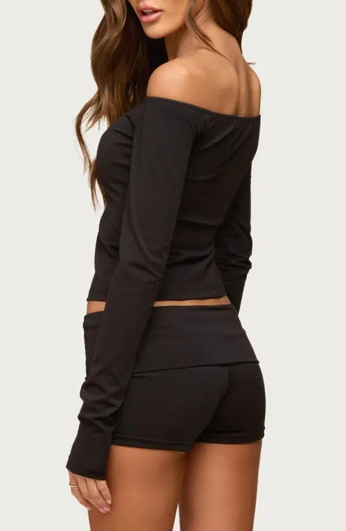 EDIKTED Tezia Off-the-shoulder Long-sleeve Top