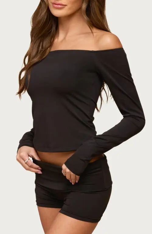 EDIKTED Tezia Off-the-shoulder Long-sleeve Top