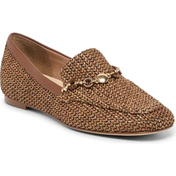 Dolce Vita Kiala Embellished Raffia Loafers - Chocolate Raffia