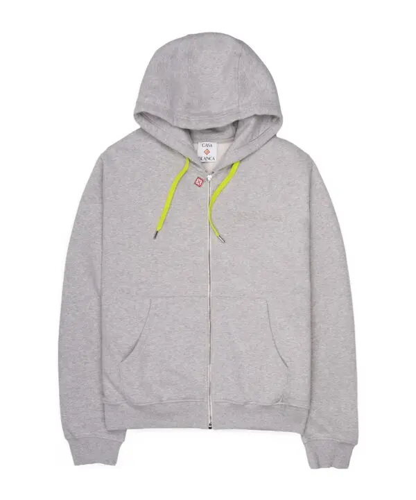 Casablanca Fitted Hooded Zip-up Sweatshirt