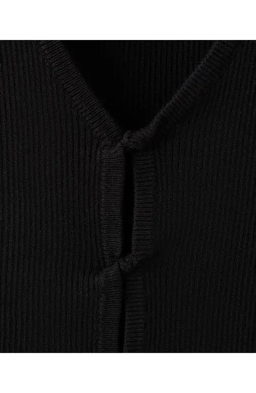 Mango Cutout Sleeveless Ribbed Top