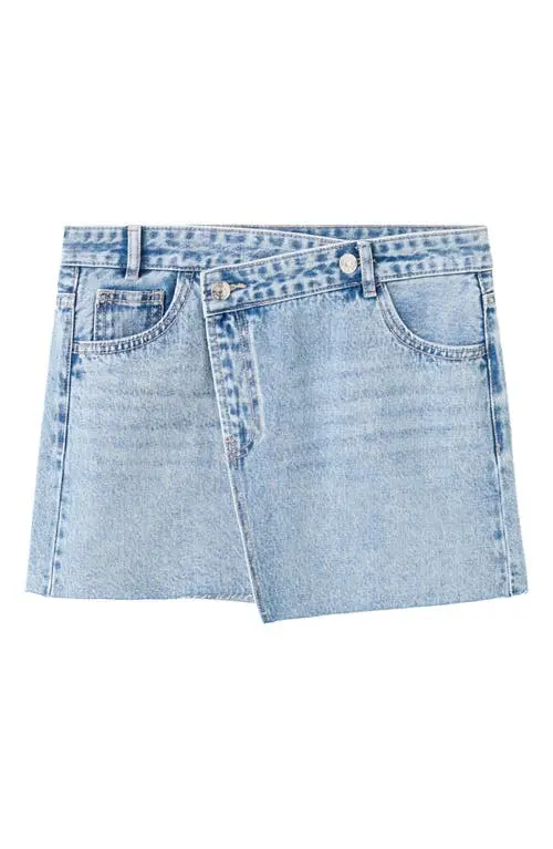 Mango Crossover Denim Miniskirt - Medium Blue