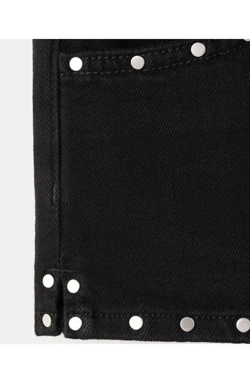 Mango Studded Low Rise Denim Shorts