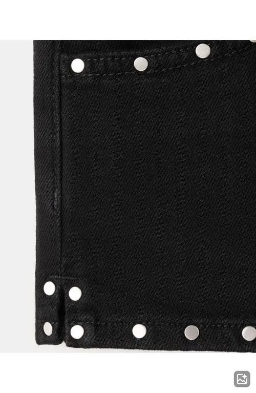 Mango Studded Low Rise Denim Shorts