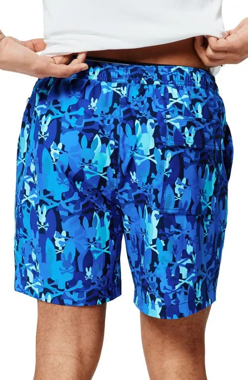 Psycho Bunny Tanner Camo Bunny Print 6-inch Swim Trunks