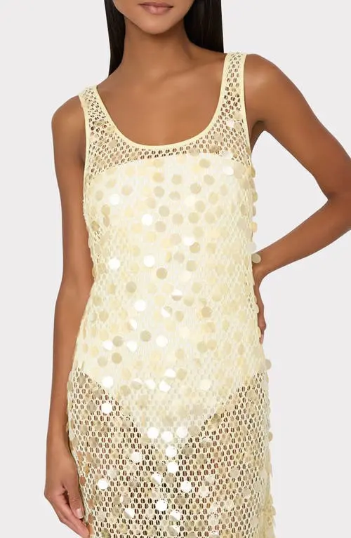MILLY Paillette Sheer Cover-up Midi Dress