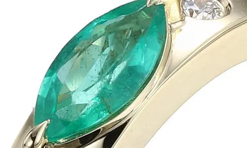 TYPE JEWELRY Emerald Marquise And Diamond Ring