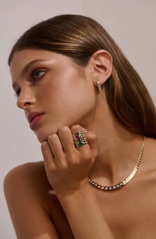 TYPE JEWELRY Leggo Emerald Marquise & Diamond Ring In 14k Gold