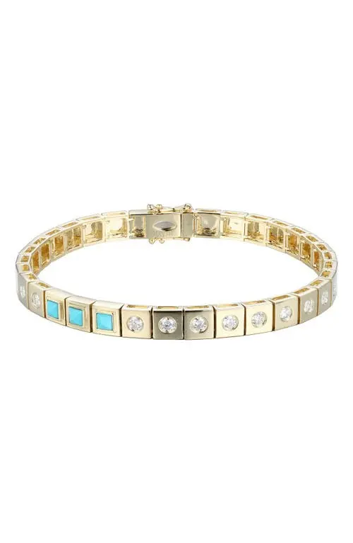 TYPE JEWELRY Gold Diamond And Id Bracelet - Turquoise