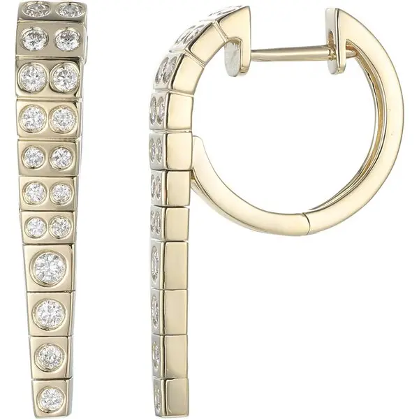 TYPE JEWELRY Leggo Id Diamond Hoop Earrings - Gold