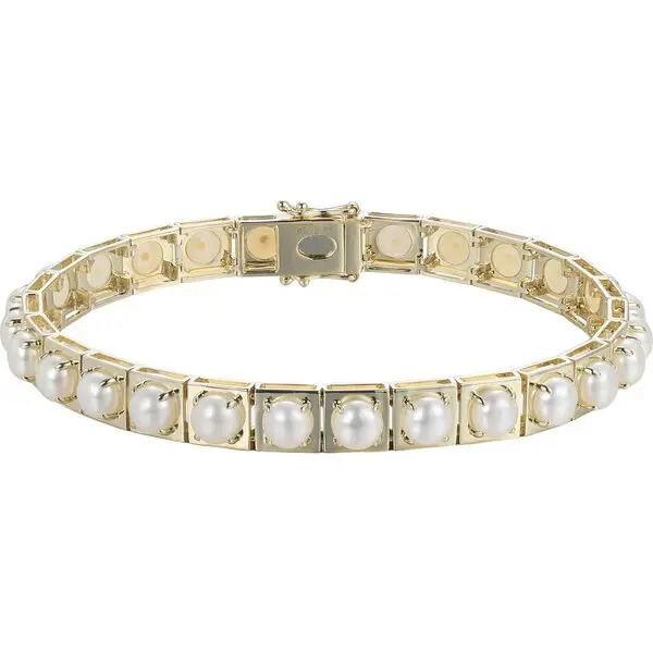 TYPE JEWELRY Leggo Pearl Bracelet - White