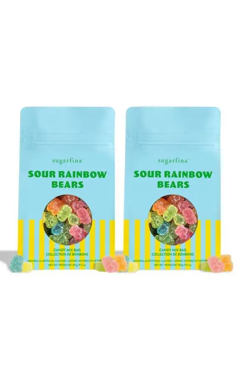 SUGARFINA Set Of 2 Sour Rainbow Bears Gummy Candy - No Color