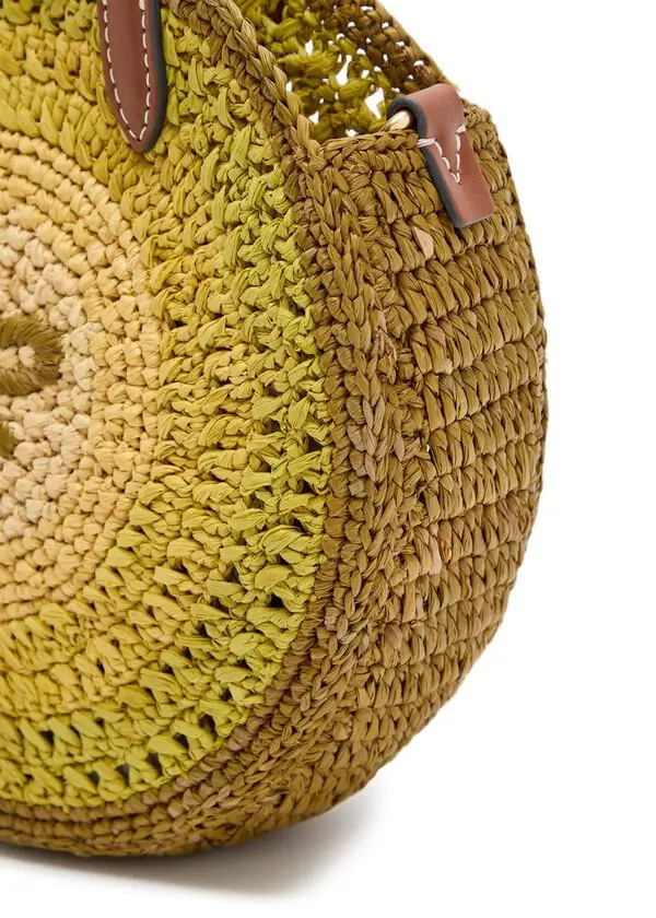 ANYA HINDMARCH Small Round Raffia Tote Bag - Green