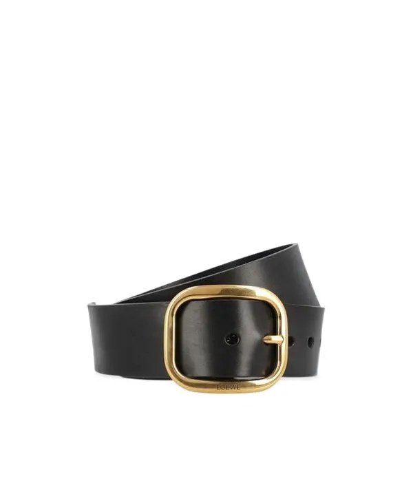 Loewe Logo Engraved Buckled Belt - Black