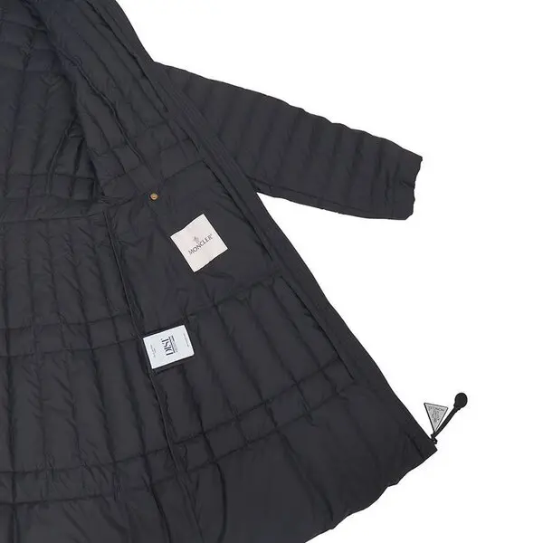Moncler Menthelong Vertical-quilted Hooded Down Jacket