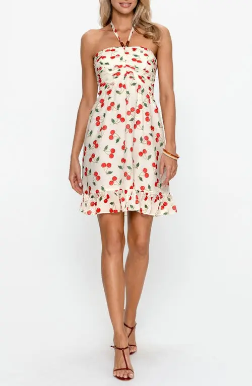 PS BY CUPSHE Cherry Print Halter Neck Dress